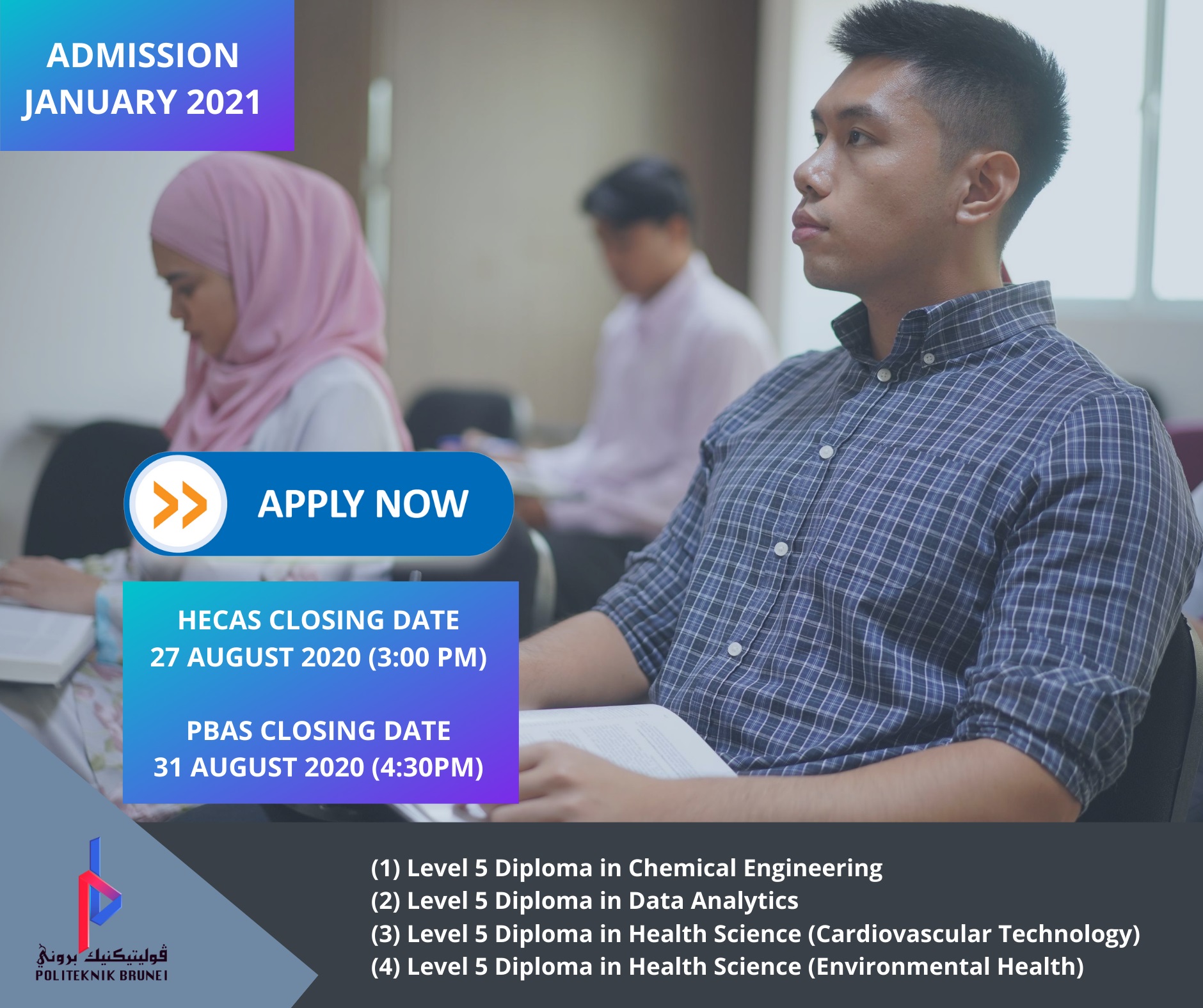 Berita 2021b - Politeknik Brunei tawar program Diploma Level...