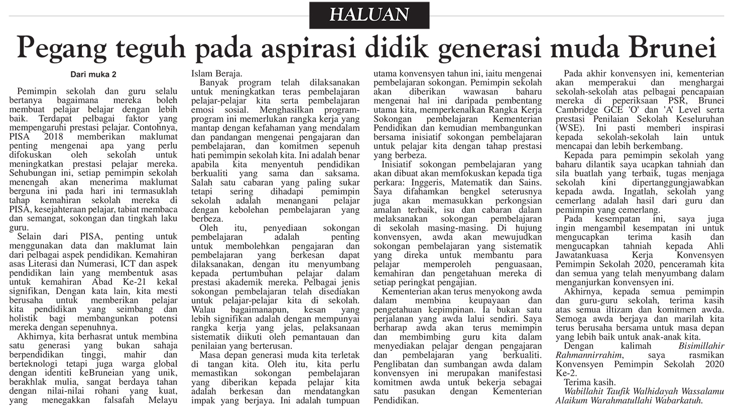 Haluan - Pegang teguh pada aspirasi didik generasi...