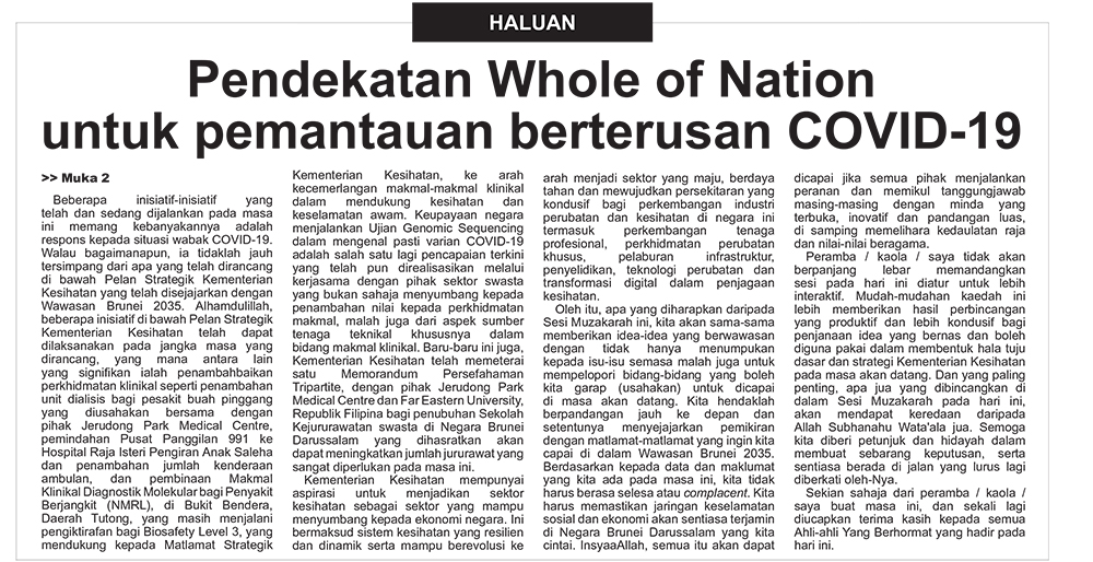 Haluan - Pendekatan Whole of Nation untuk pemantauan...