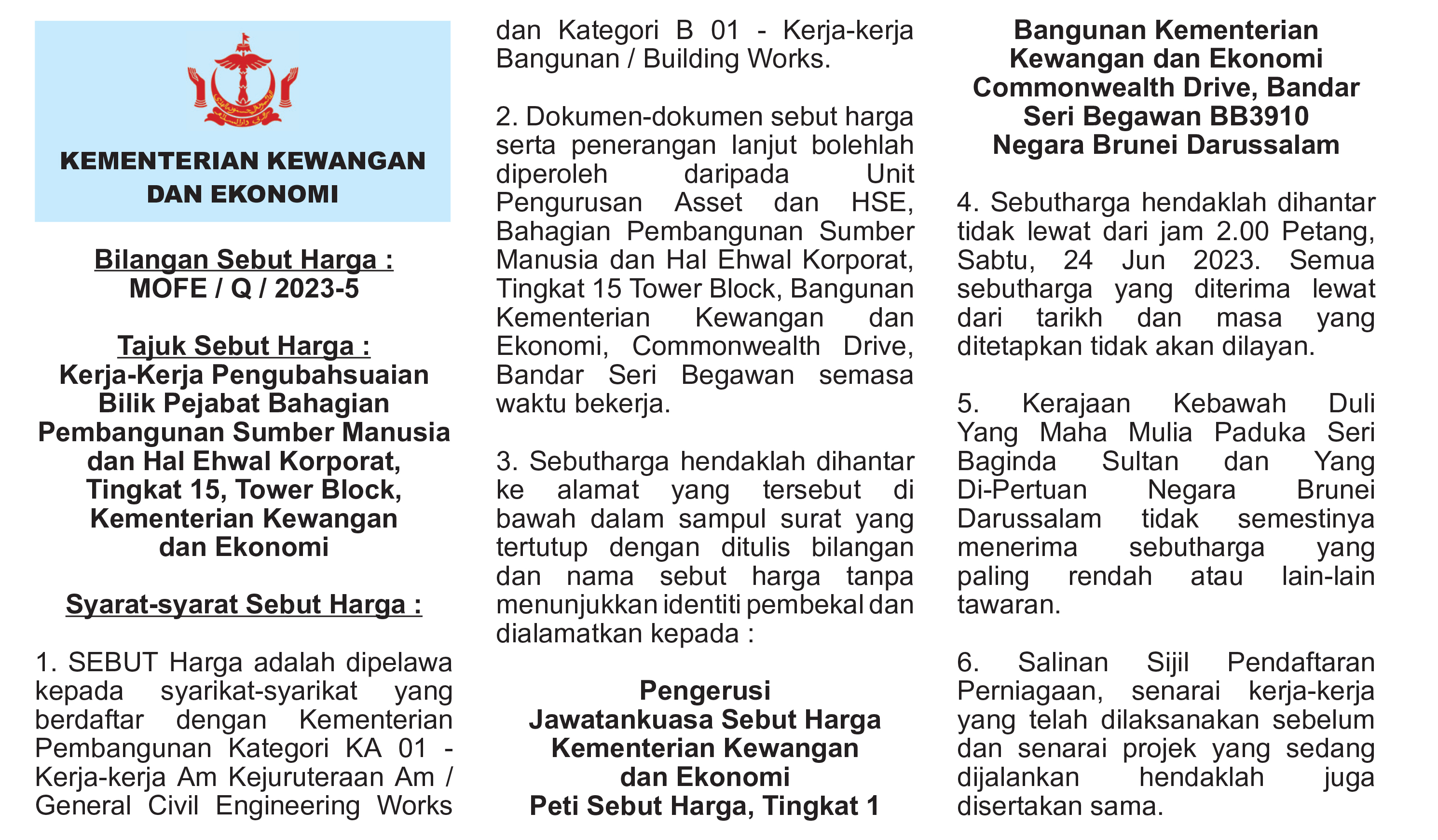 Iklan-Iklan - IKLAN TAWARAN DALAM KEMENTERIAN KEWANGAN...