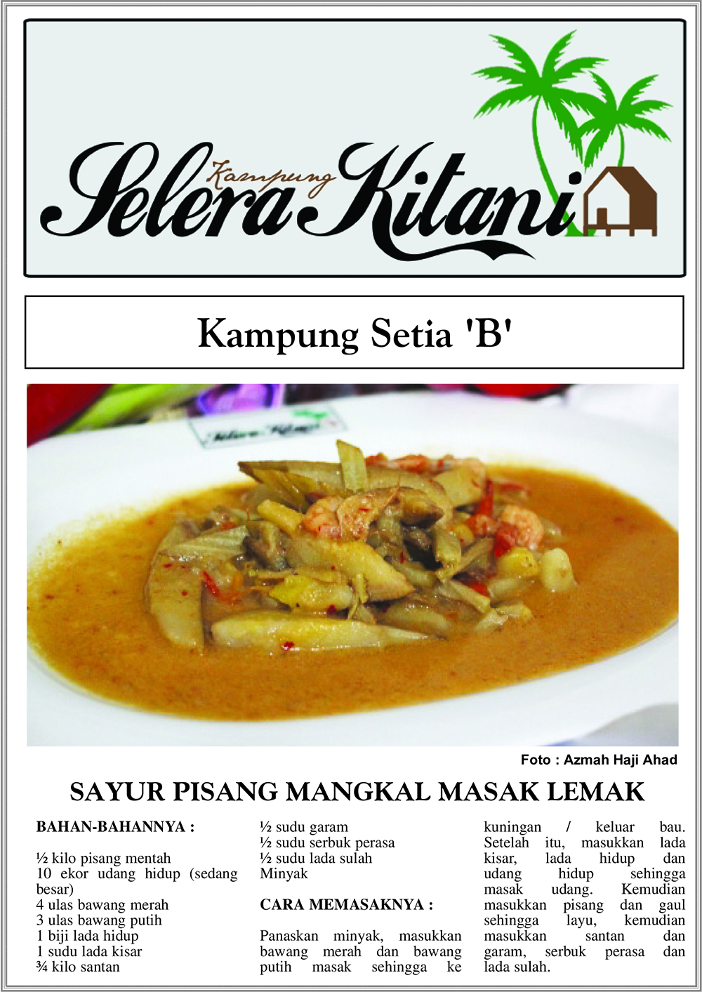 Rencana - Selera Kampung Kitani - SAYUR PISANG MANGKAL...